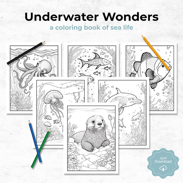 Underwater Wonders Coloring Book of Sea Life